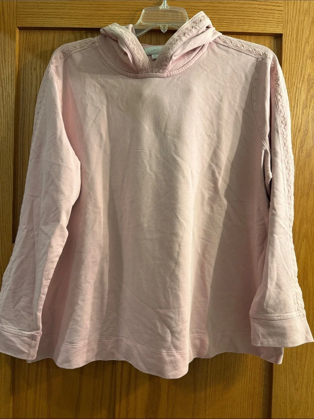 J. Jill | Tops | J Jill Pink Embroidered Hooded Pullover | Poshmark